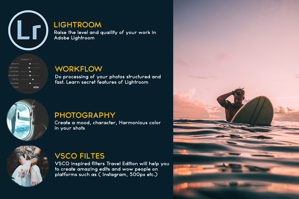 VSCO Lightroom Presets on Yellow Images Creative Store