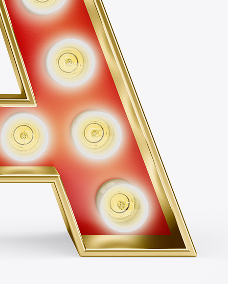 Letter A Light Bulb Sign Mockup - Free Download Images High Quality PNG ...