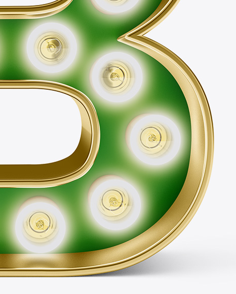 Letter B Light Bulb Sign Mockup - Free Download Images High Quality PNG ...