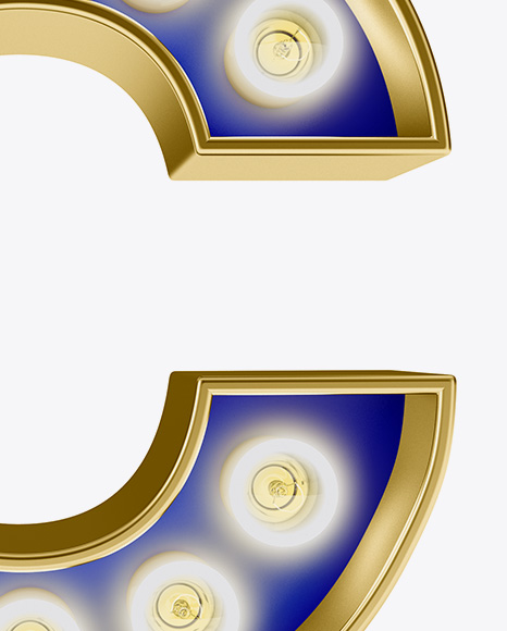 Letter C Light Bulb Sign Mockup - Free Download Images High Quality PNG ...