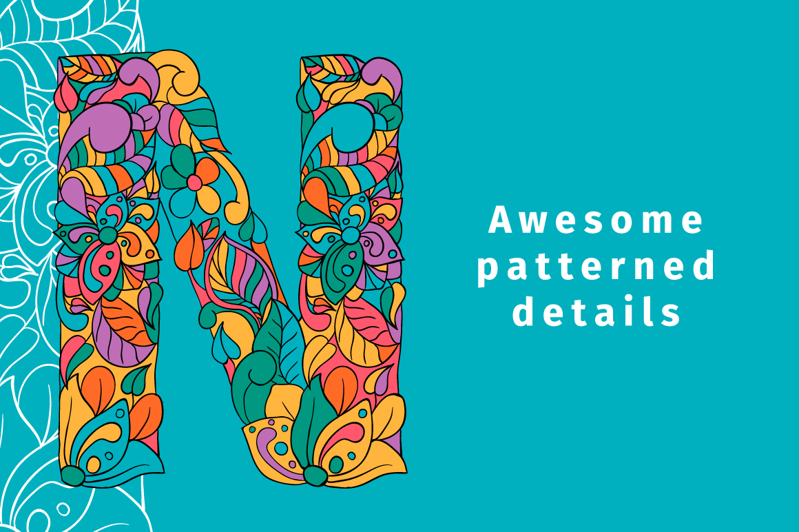 Batik India Color Font on Yellow Images Creative Store