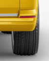 Minibus Mockup - Back view on Yellow Images Object Mockups