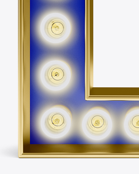 Letter L Light Bulb Sign Mockup on Yellow Images Object Mockups