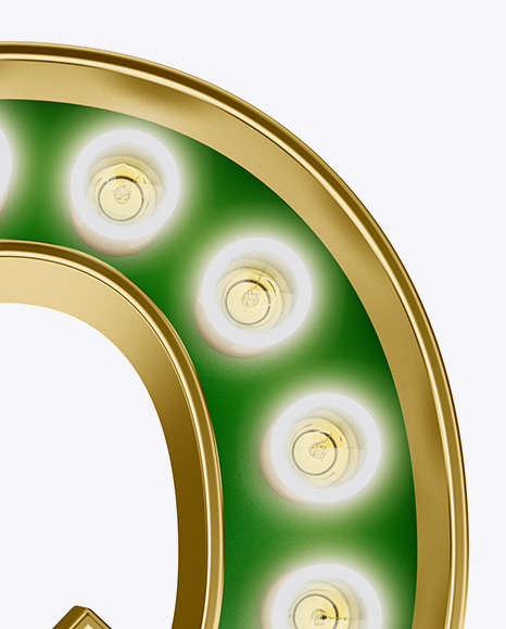 Letter Q Light Bulb Sign Mockup on Yellow Images Object Mockups