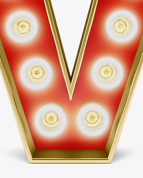 Letter V Light Bulb Sign Mockup - Free Download Images High Quality PNG ...