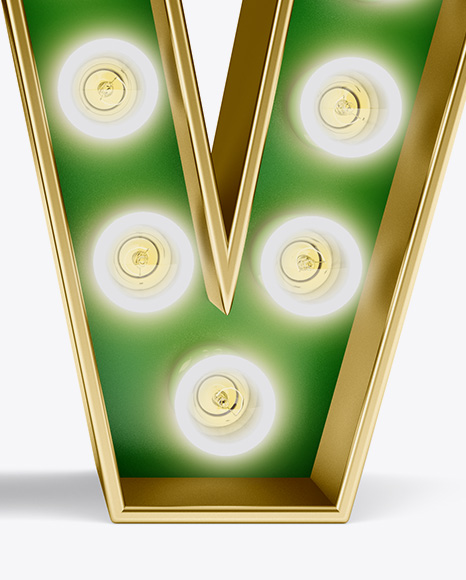 Letter W Light Bulb Sign Mockup on Yellow Images Object Mockups