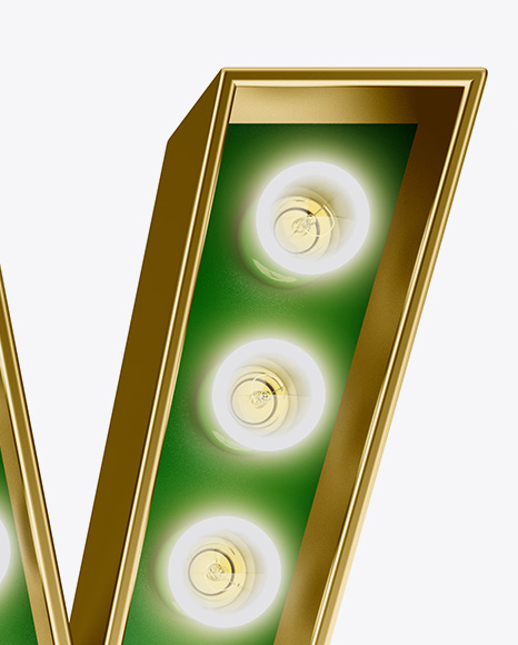 Letter W Light Bulb Sign Mockup on Yellow Images Object Mockups