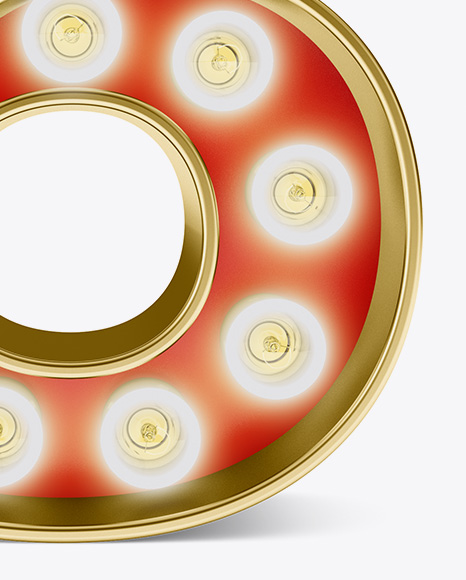 Number 5 Light Bulb Sign Mockup on Yellow Images Object Mockups