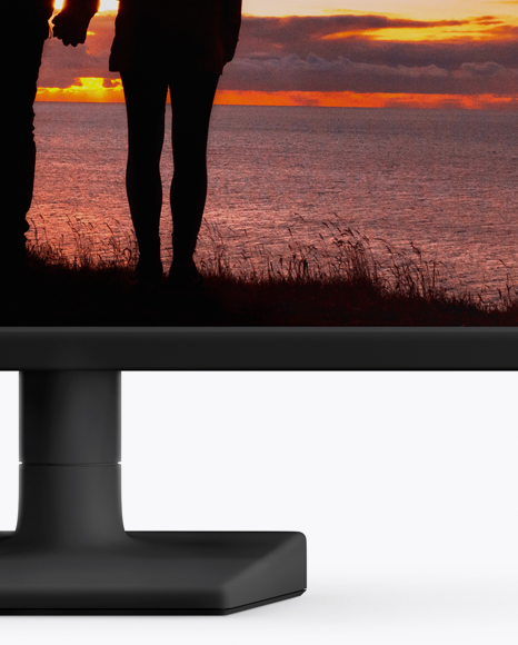 Matte Monitor Mockup on Yellow Images Object Mockups