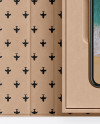 Kraft Gift Box With Apple iPhone X Mockup - Top View on Yellow Images ...