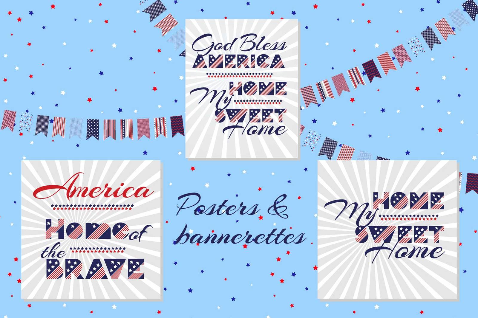 4th July Pattern pack on Yellow Images Creative Store