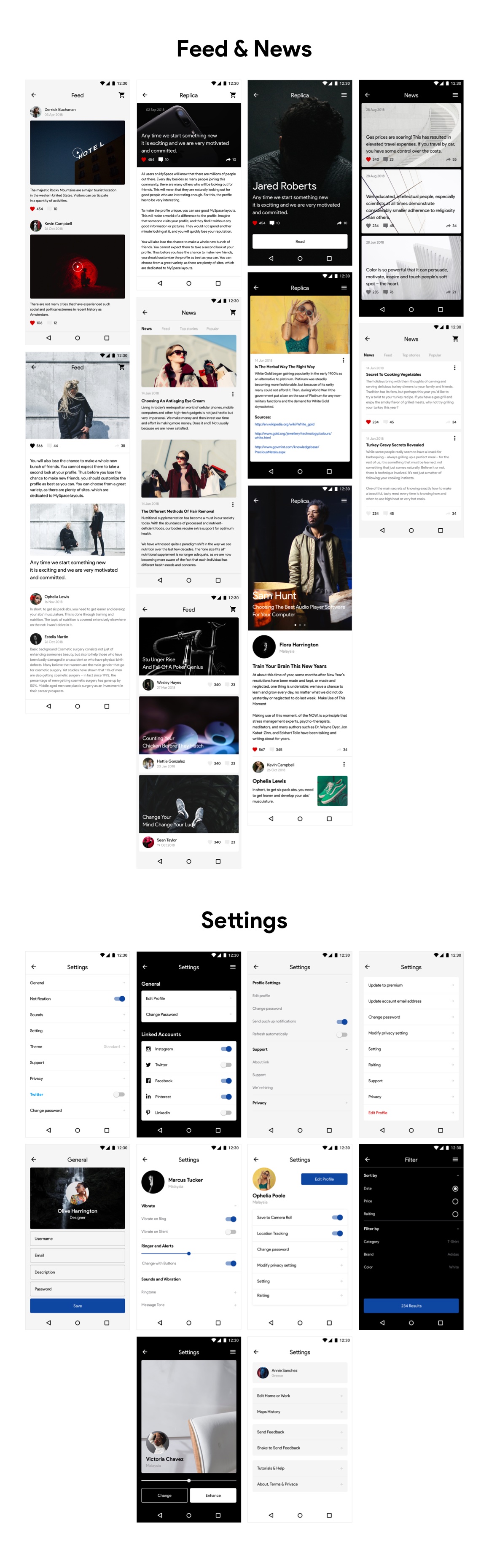 Replica Android UI Kit on Yellow Images Creative Store