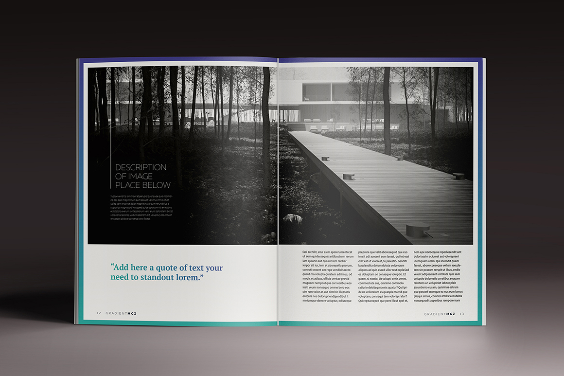 Gradient Magazine Indesign Template on Yellow Images Creative Store