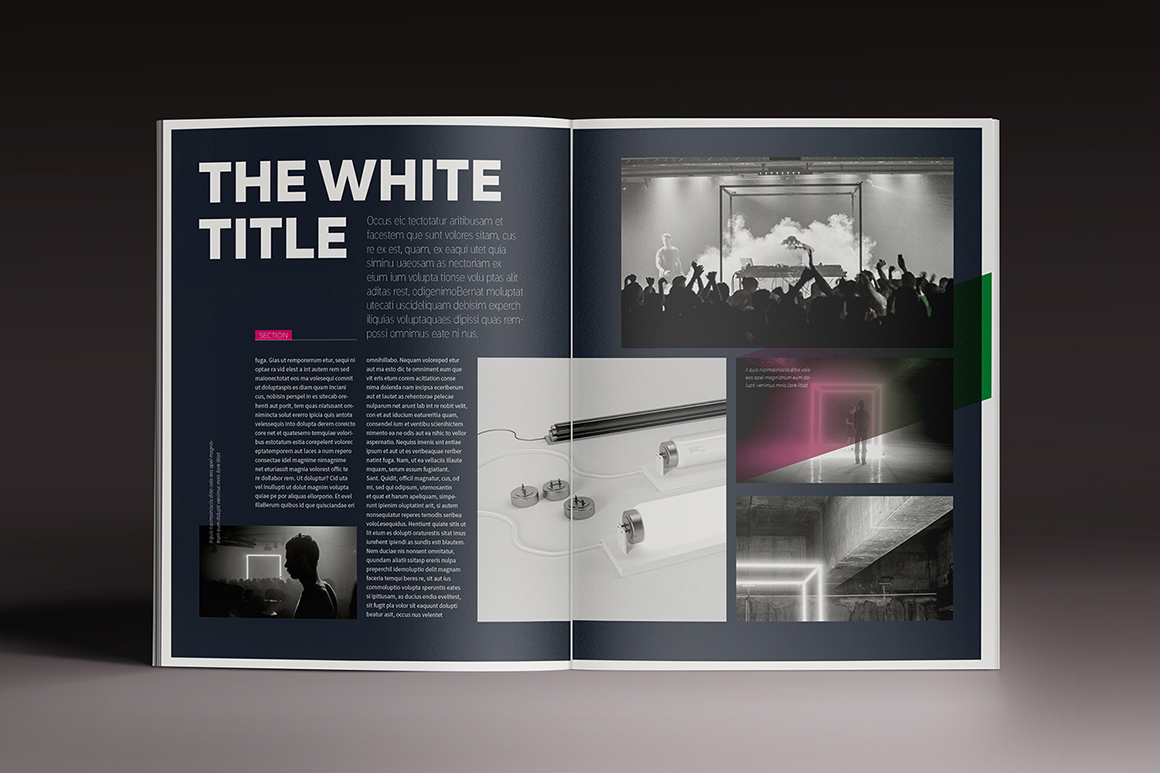 Gradient Magazine Indesign Template on Yellow Images Creative Store