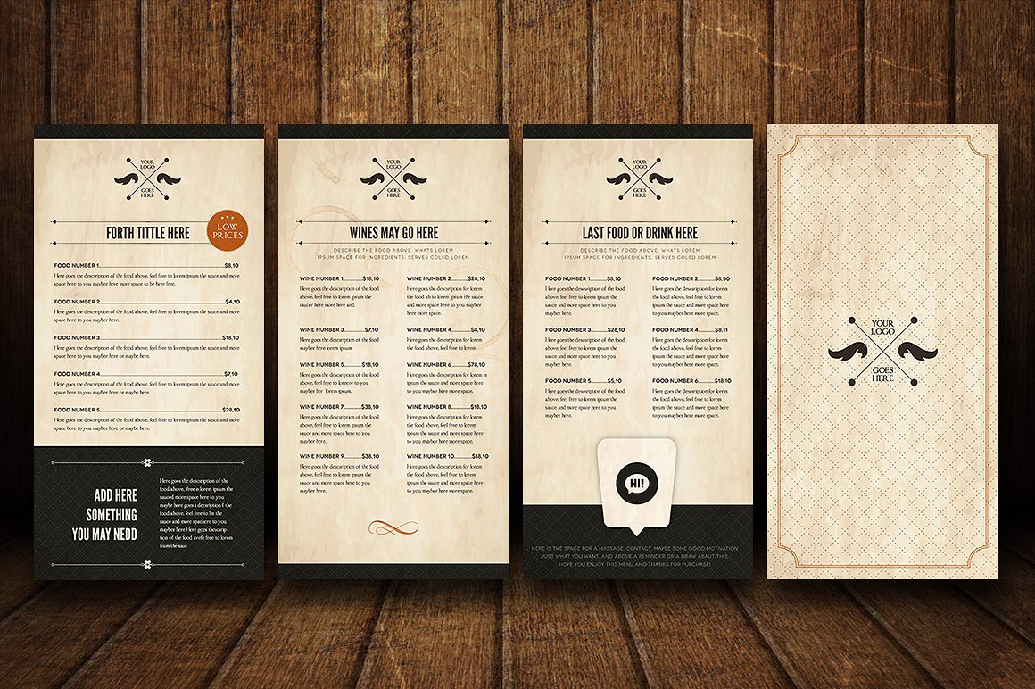Elegant Food Menu 5 on Yellow Images Creative Store