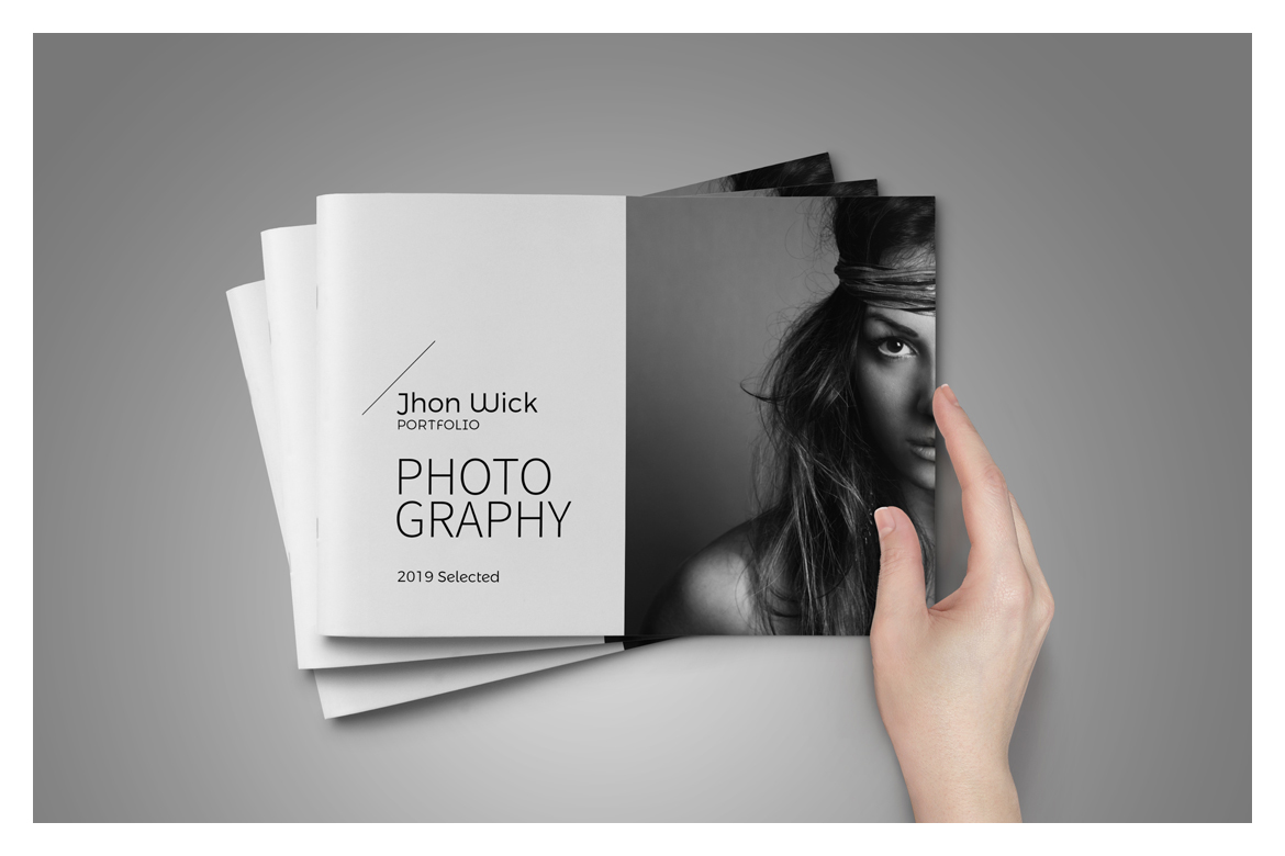 Photography Portfolio Template On Yellow Images Creative Store