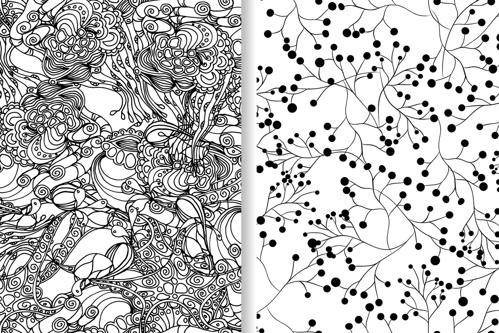 Monochrome Patterns Collection on Yellow Images Creative Store