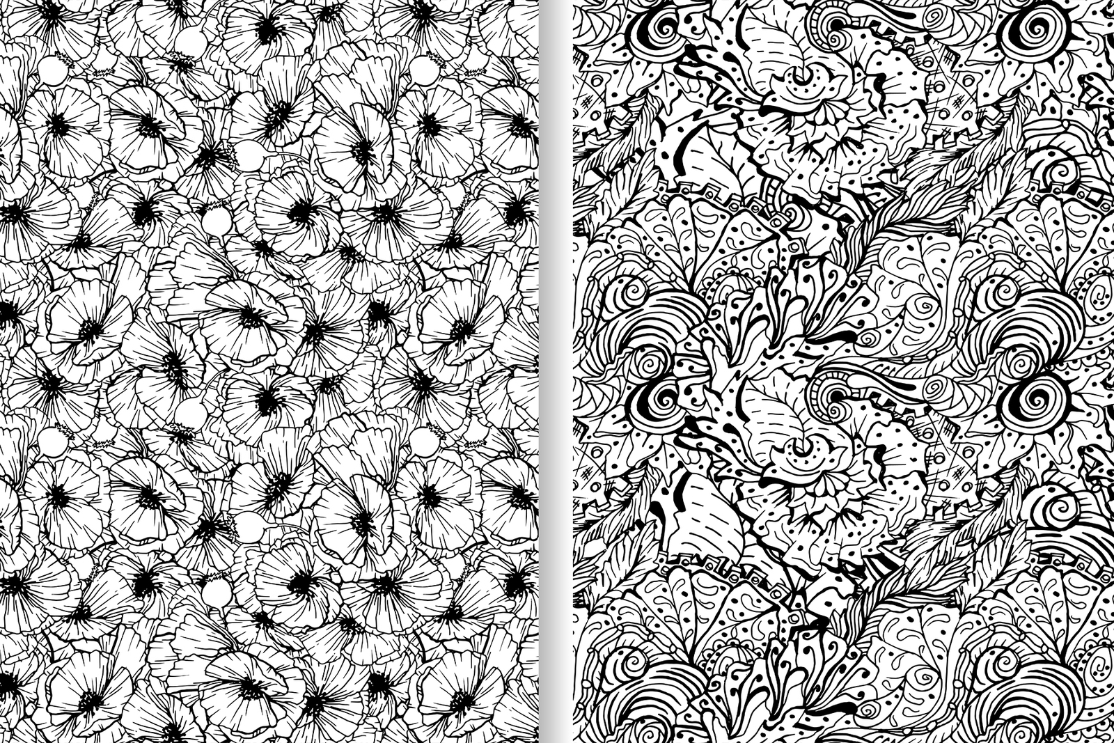 Monochrome Patterns Collection on Yellow Images Creative Store