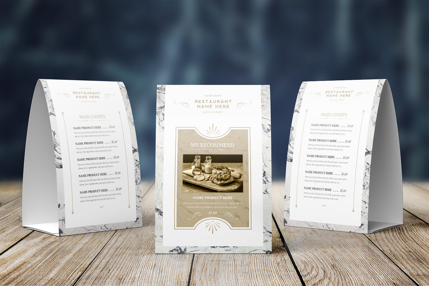 Classy Food Menu 7 Template on Yellow Images Creative Store