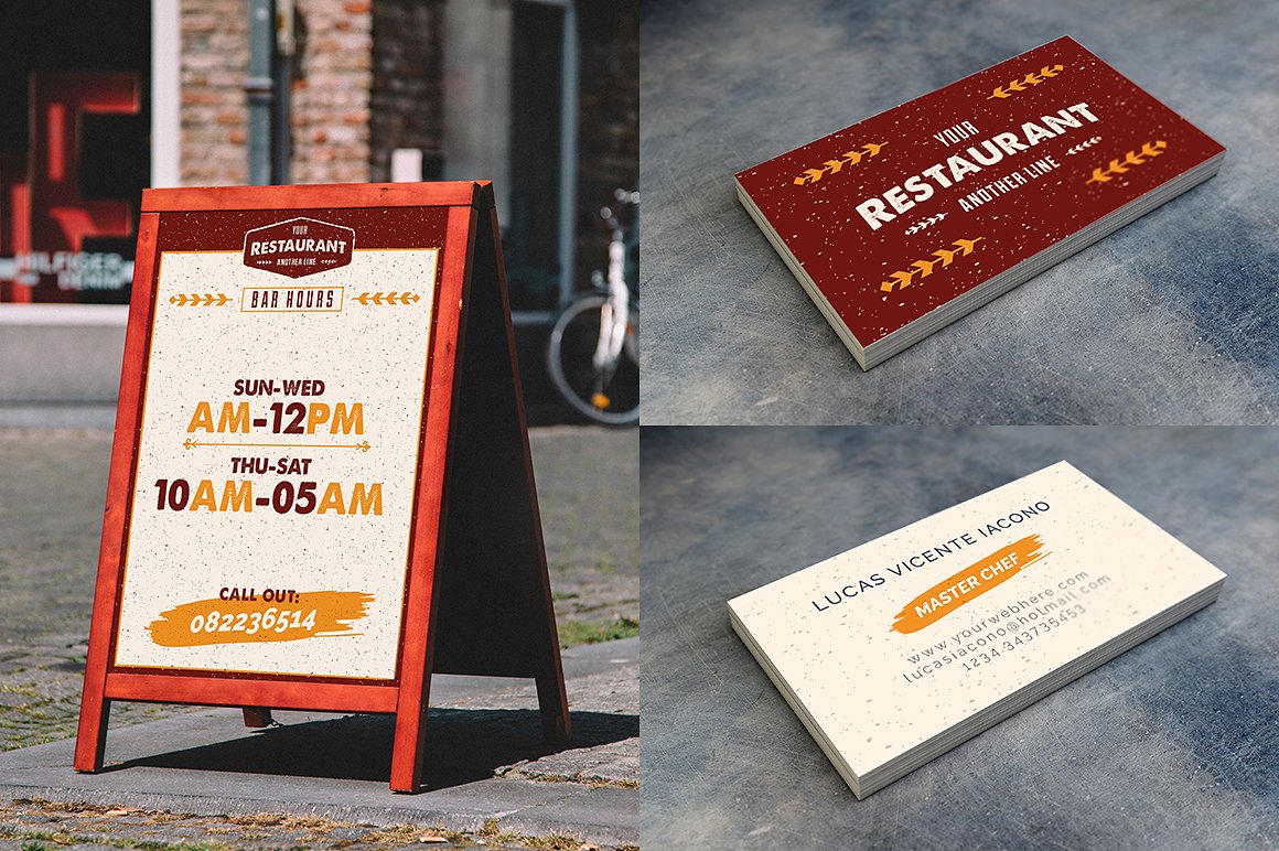 Rustico Menu Illustrator Template on Yellow Images Creative Store Rustico Menu Illustrator Template on Yellow Images Creative Store