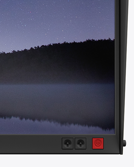 Matte Monitor Mockup on Yellow Images Object Mockups