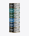 Six Cans Mockup - Free Download Images High Quality PNG, JPG