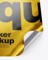 Metallic Square Sticker Mockup - Free Download Images High Quality PNG, JPG