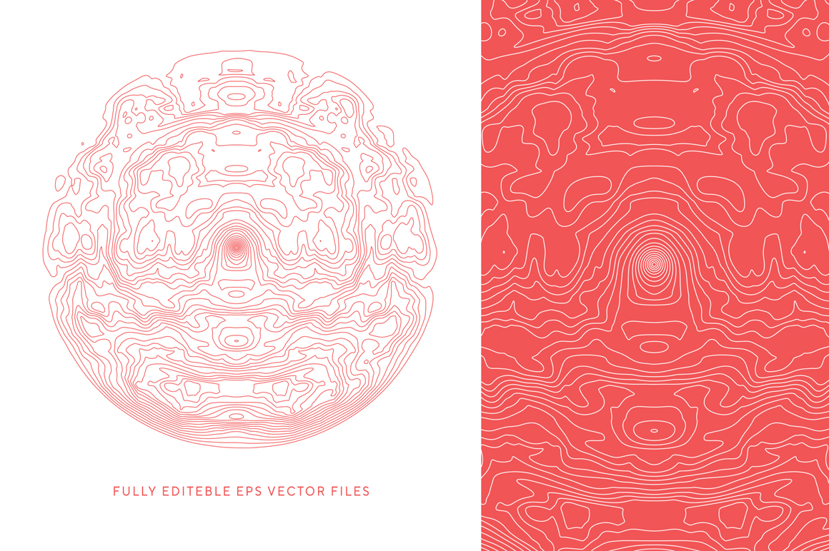 Contour Abstract Cartography on Yellow Images Creative Store