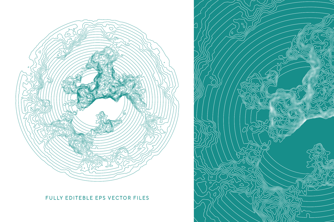 Contour Abstract Cartography on Yellow Images Creative Store