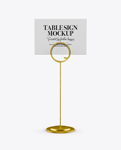 Table Sign W/ Metallic Holder Mockup - Free Download Images High ...