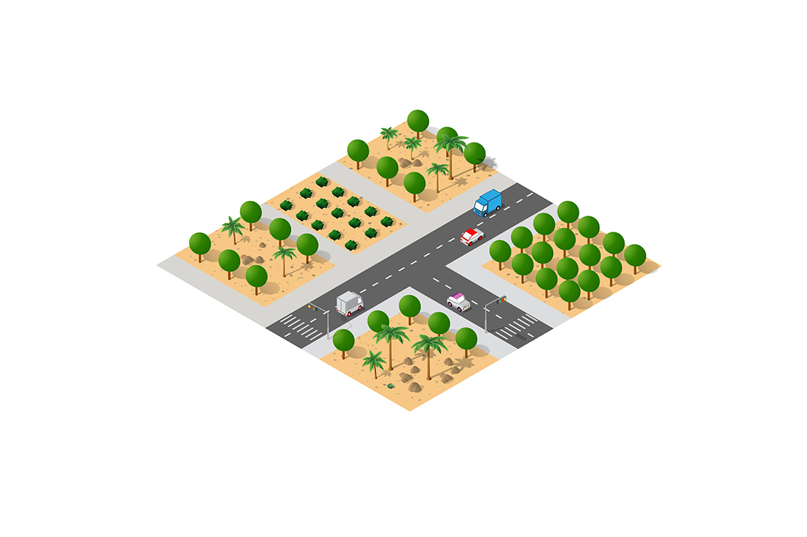 Vector desert landscape module creator city on Yellow Images Creative Store
