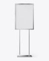 Metallic A1 Display Stand Mockup - Front View in Outdoor Advertising ...