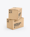 Two Kraft Boxes Mockup in Box Mockups on Yellow Images Object Mockups