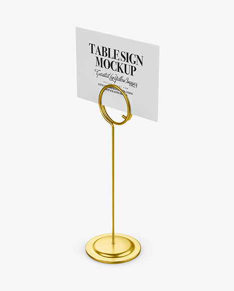 Table Sign W/ Metallic Holder Mockup - Free Download Images High ...