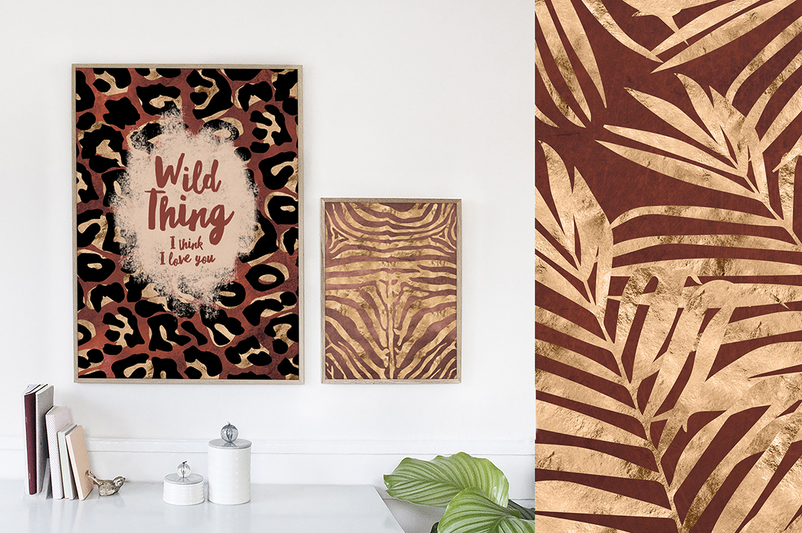 36 Wild Things Golden Animal Prints on Yellow Images Creative Store