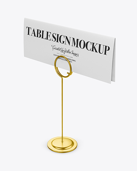 Table Sign W/ Metallic Holder Mockup - Free Download Images High ...