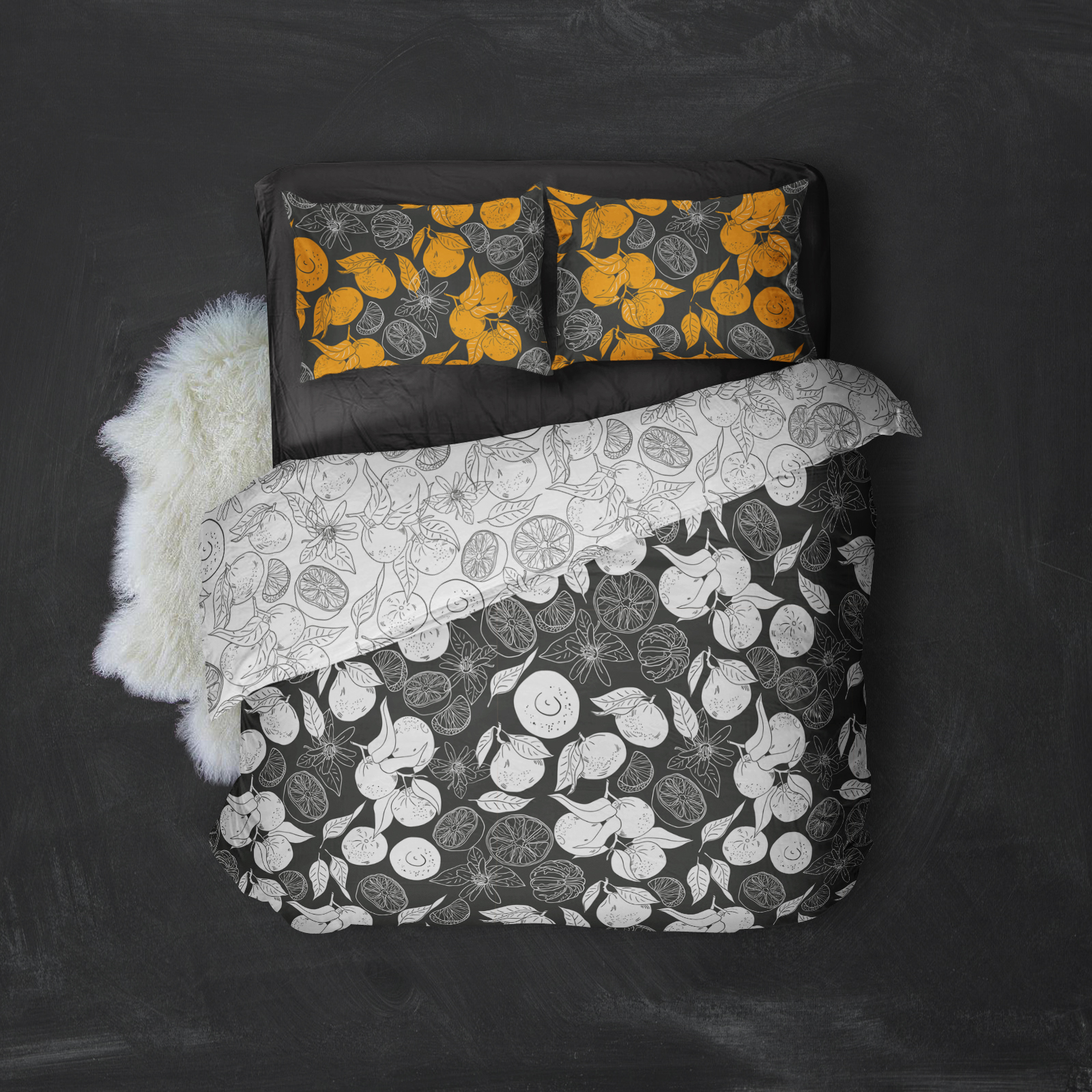 Orange Mood Pattern on Yellow Images Creative Store