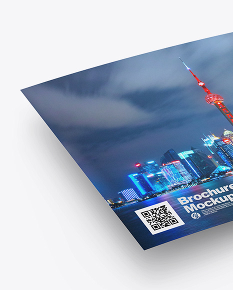 Matte Brochure Mockup on Yellow Images Object Mockups