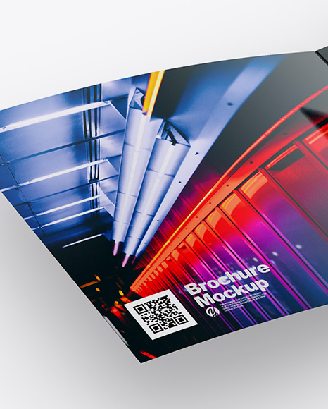 Glossy Brochure Mockup on Yellow Images Object Mockups