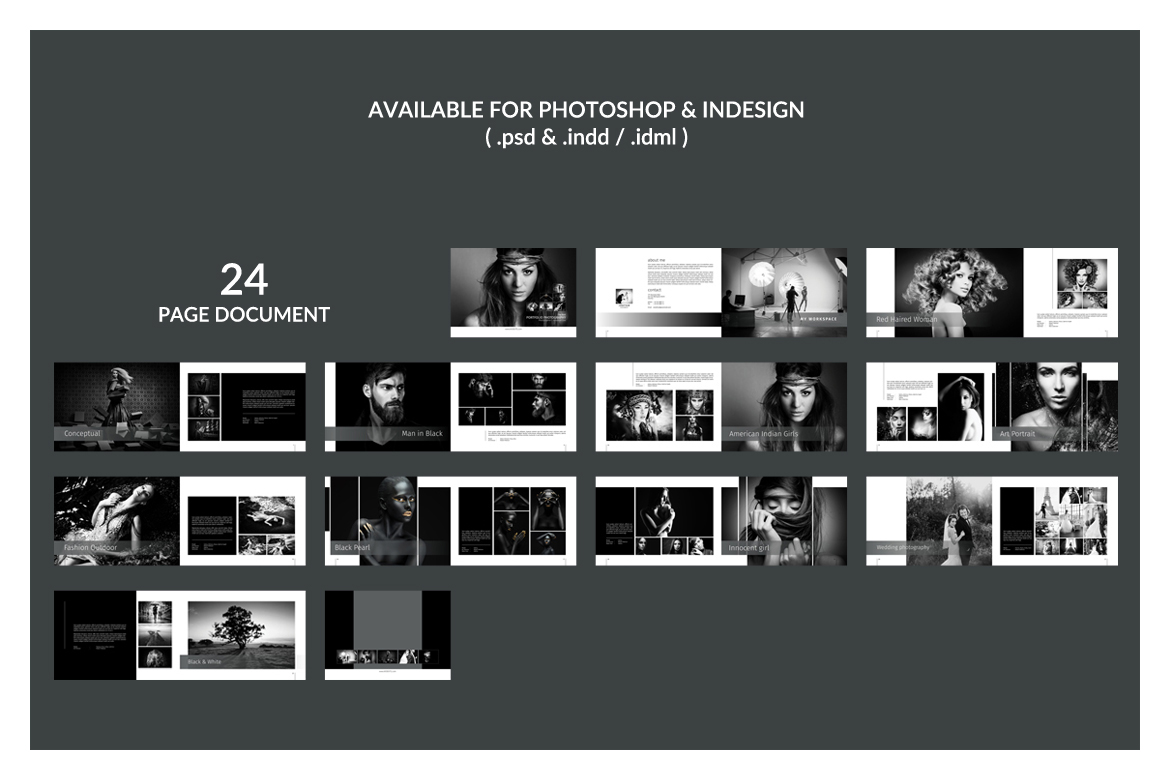 Photography Portfolio Template On Yellow Images Creative Store