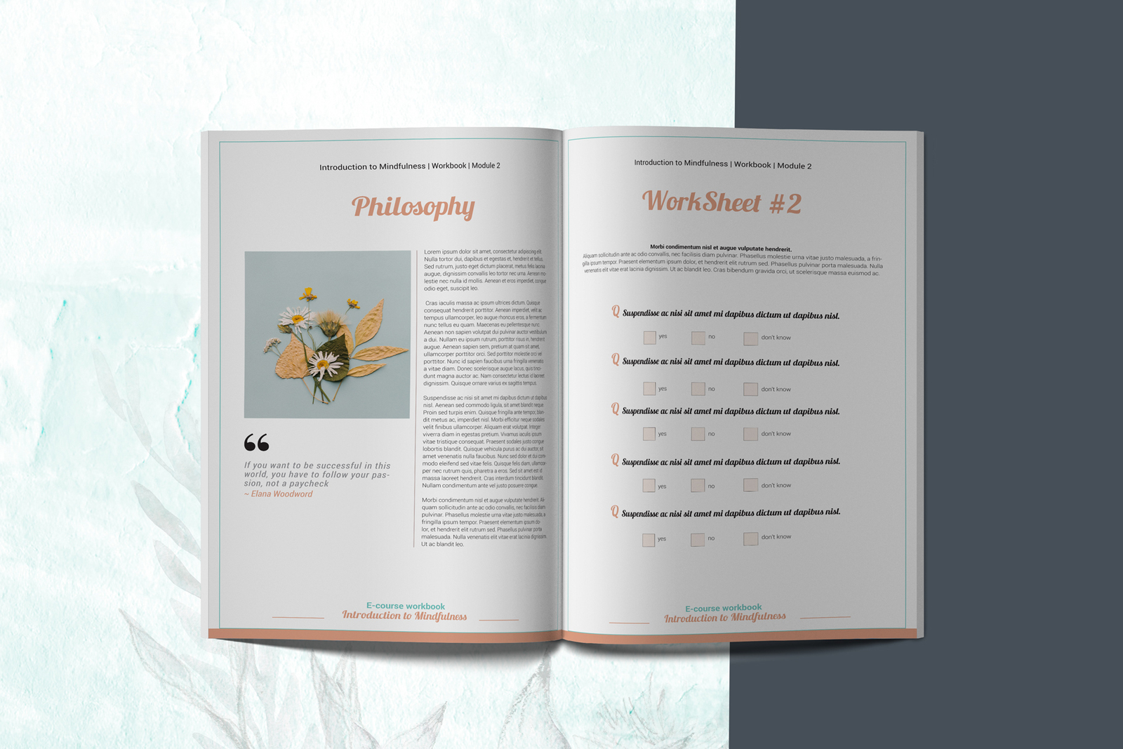 E-course Workbook / Opt-in InDesign Template on Yellow Images Creative ...