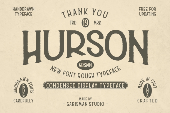 Hurson Typeface on Yellow Images Creative Store