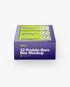 12 Protein Bars Box Mockup on Yellow Images Object Mockups