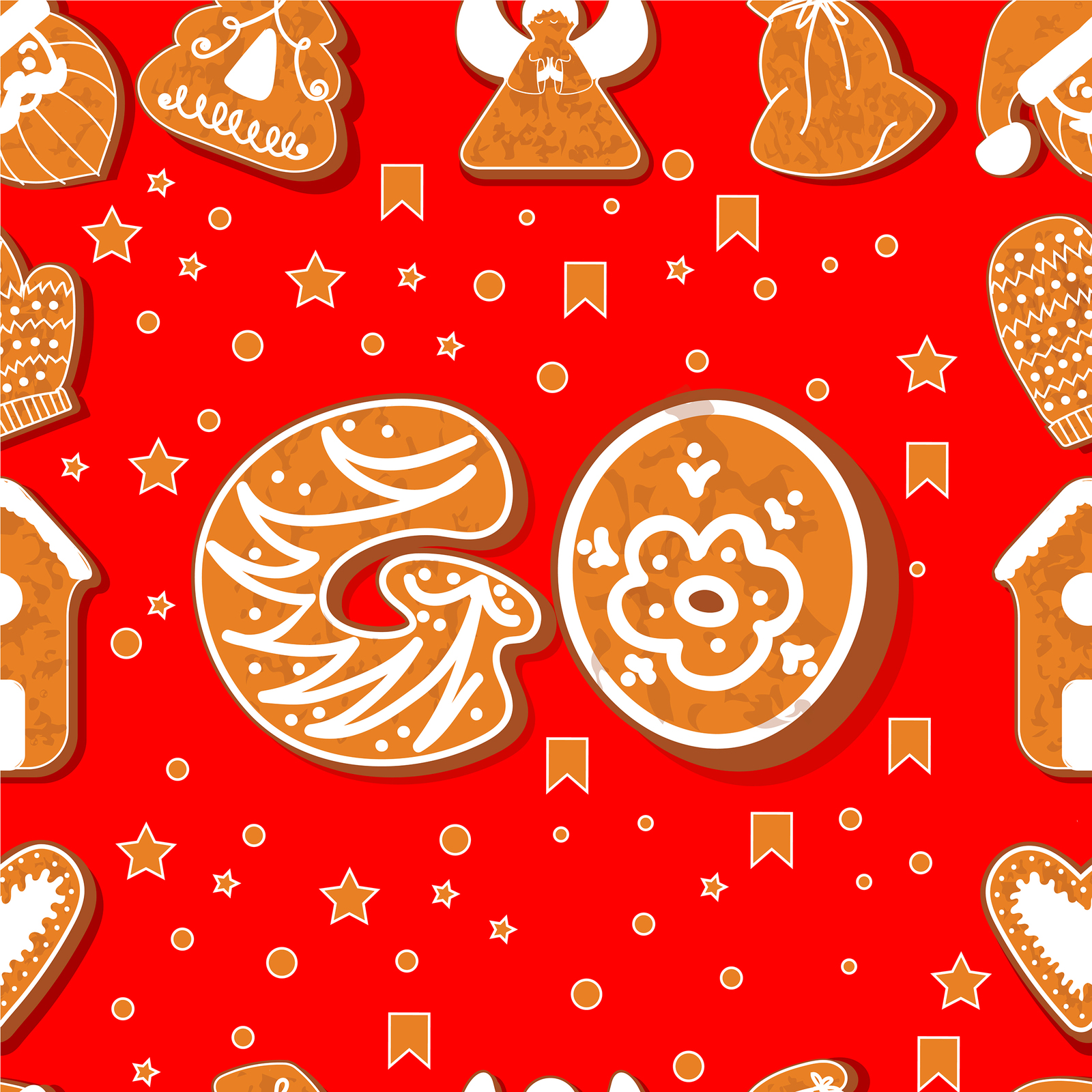 Vector set of gingerbread alphabets. Christmas symbols on Yellow Images ...