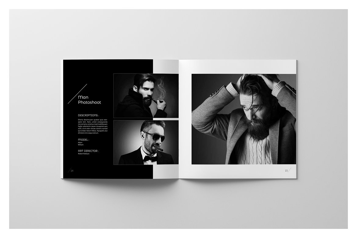 Photo Album Template on Yellow Images Creative Store