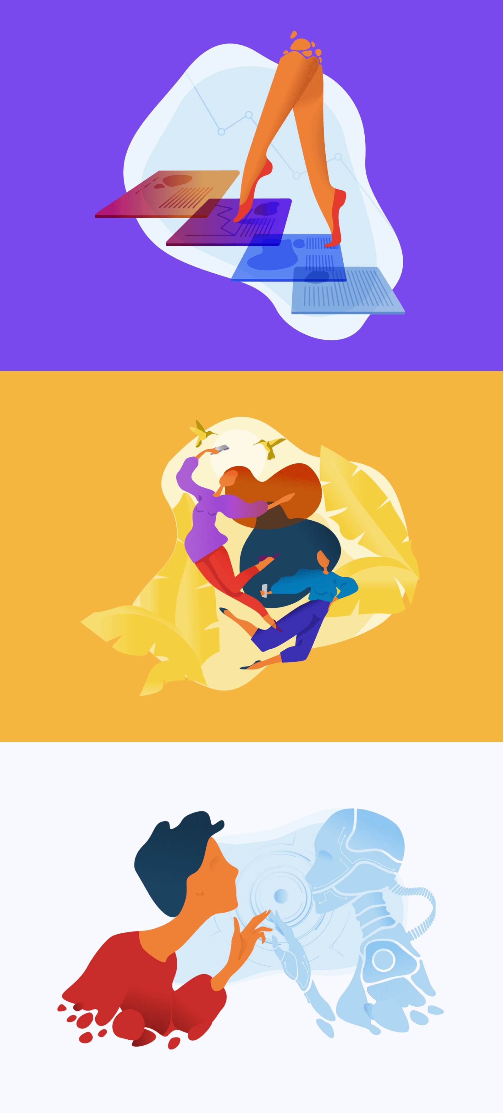 Brave Illustrations on Yellow Images Creative Store