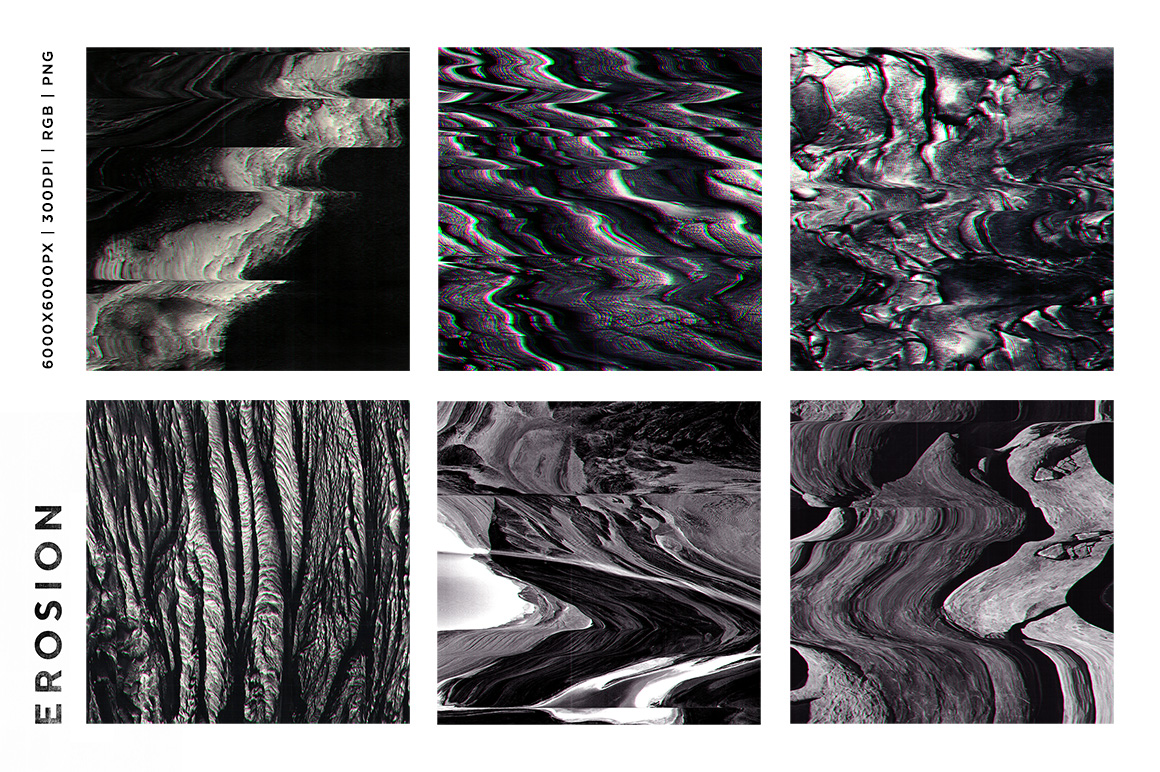Erosion Video Glitch Distortion Textures on Yellow Images Creative Store