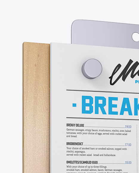 Menu w/ Textured Papers Mockup on Yellow Images Object Mockups