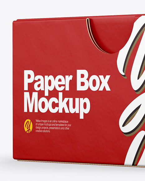 Paper Box Mockup on Yellow Images Object Mockups