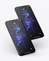 Two Apple iPhones X Mockup on Yellow Images Object Mockups